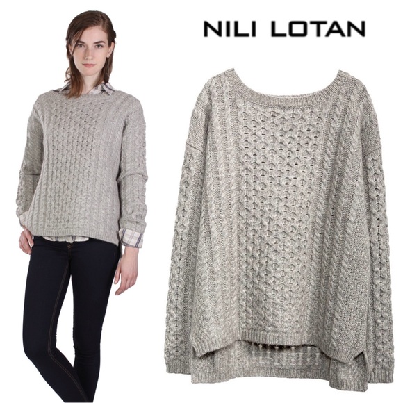 Nili Lotan | Sweaters | Nili Lotan Alpaca Wool Kissing Cable Knit ...
